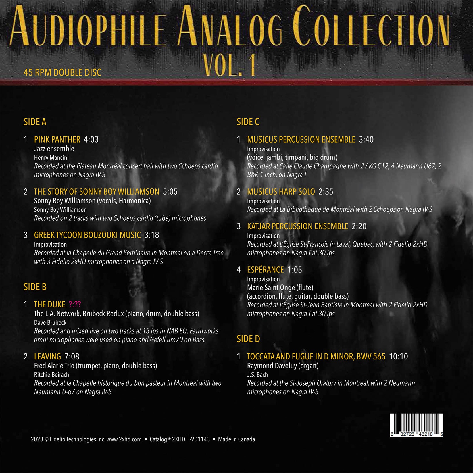 Various Artists - Audiophile Analog Collection Vol. 1 - 2xHD LP – The ...